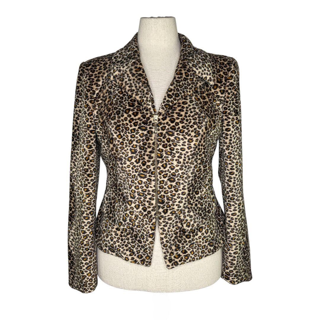 Vintage Gantos Leopard Print Zip Jacket Size 12 | Made in USA 90s Glam ...