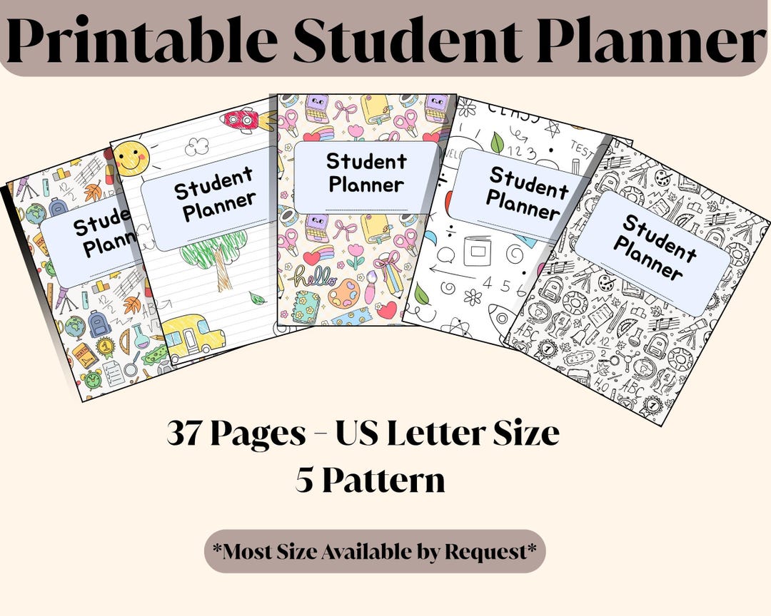 Kids School Planner Bundle: Homework Tracker, Routine Chart (37 Page ...