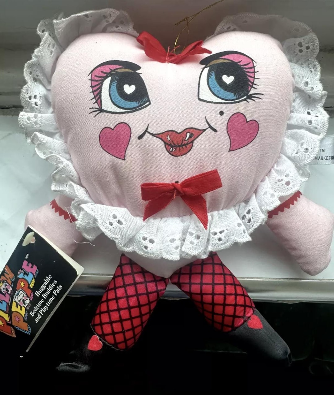 Vintage 1985 Pillow People Heart Throb Pink Plush Mini - Rare Valentine ...
