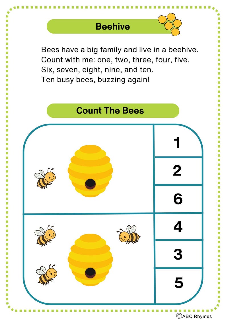 Bee Unit Study: Honey Bees Poem, Beehive Poem, Bee Life Cycle, Make ...