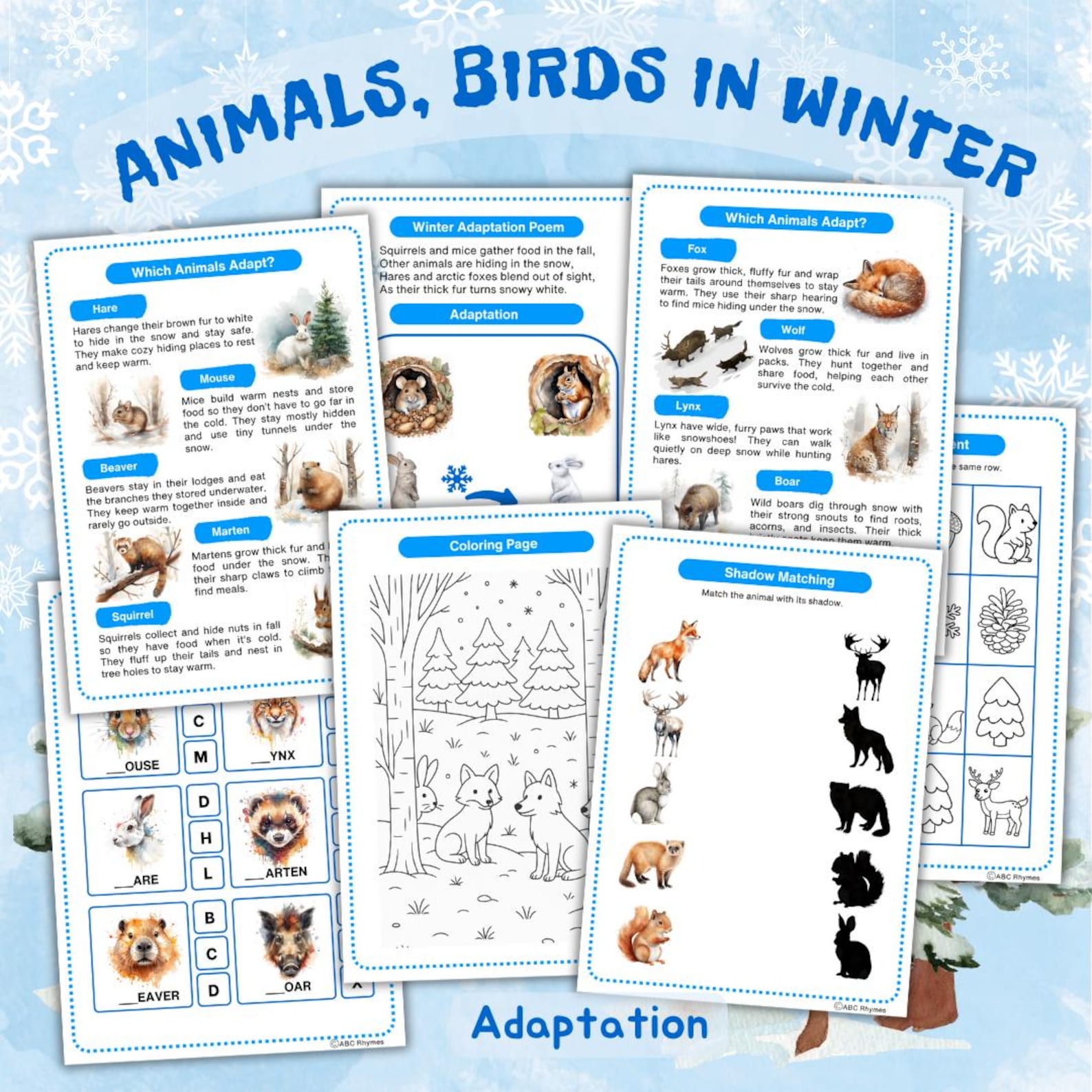 Animals and Birds in Winter: Hibernation, Migration, Adaptation ...