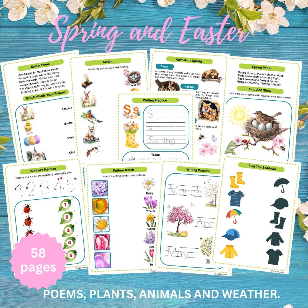 Spring and Easter Unit Study: Poems, Months, Flowers, Plants, Animals ...
