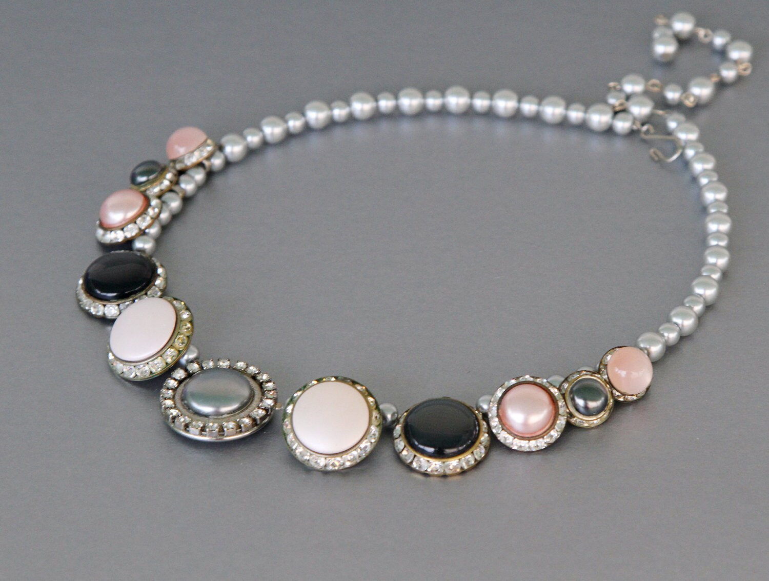Classic and Classy. Statement Necklace From Vintage Rhinestone and ...