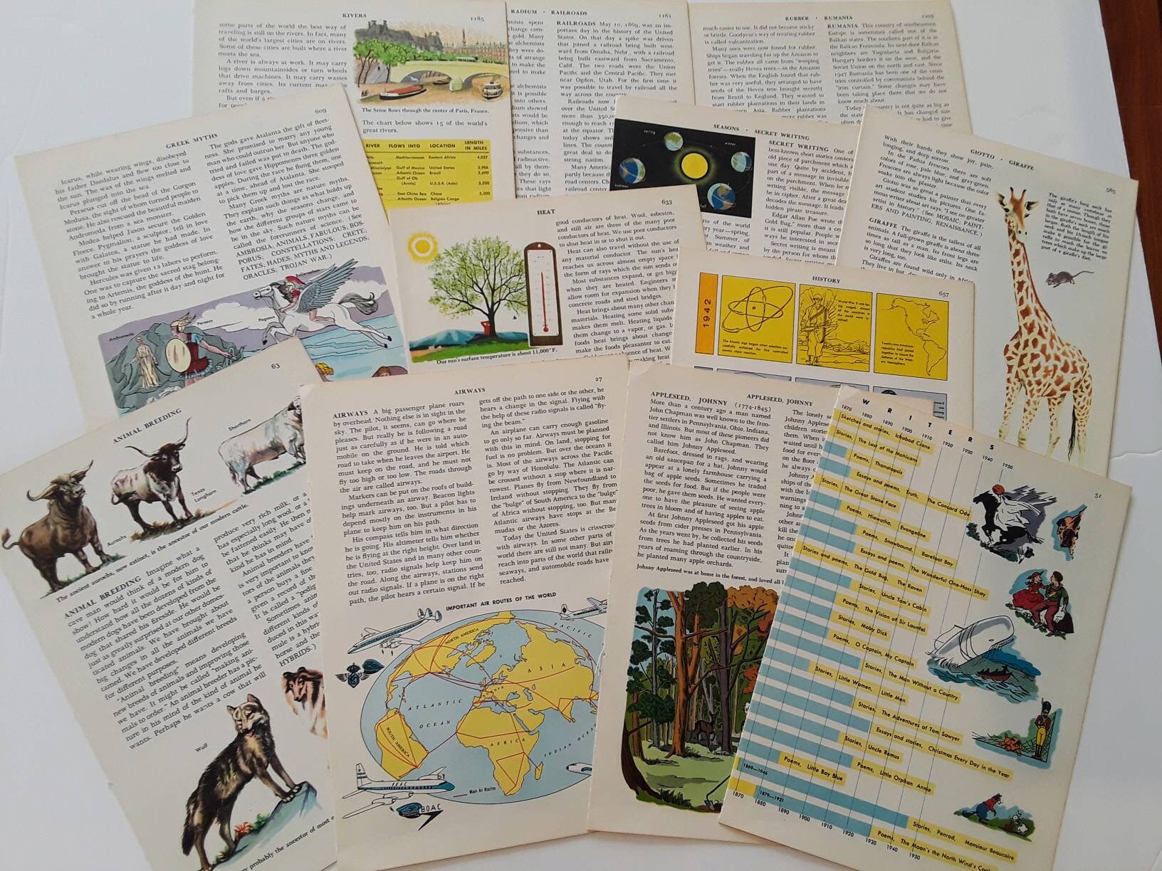 Vintage Book Pages / 1959 Golden Book Encyclopedia / 20 - Etsy