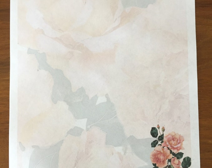 Vintage Stationery Set - Stuart Hall Rose Floral Design Sheets and ...