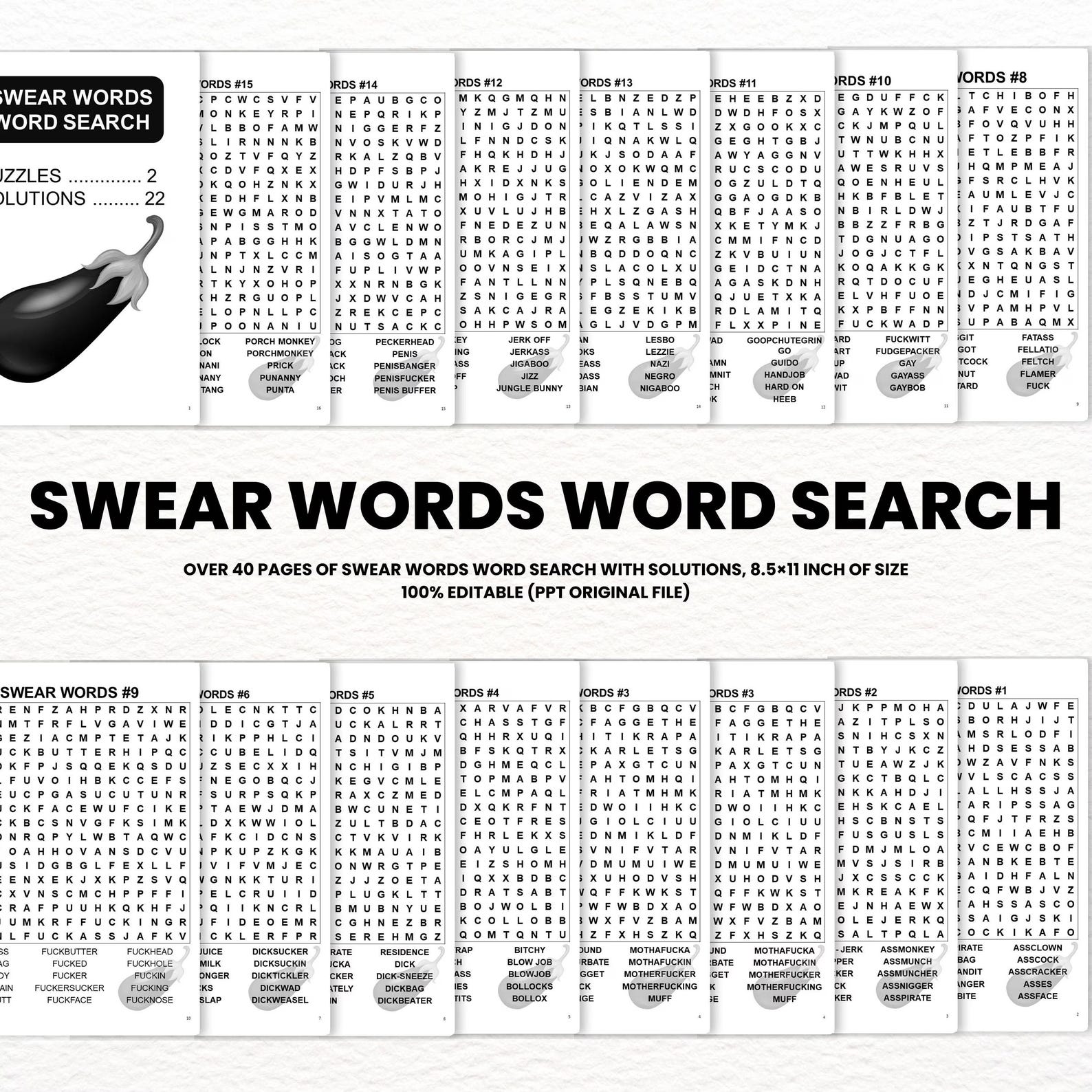 Swear Word Search Puzzle Book, Funny Adult Party Game (PDF Download) - Etsy
