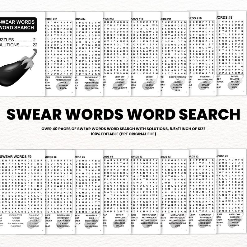 Swear Word Search Puzzle Book, Funny Adult Party Game (PDF Download) - Etsy