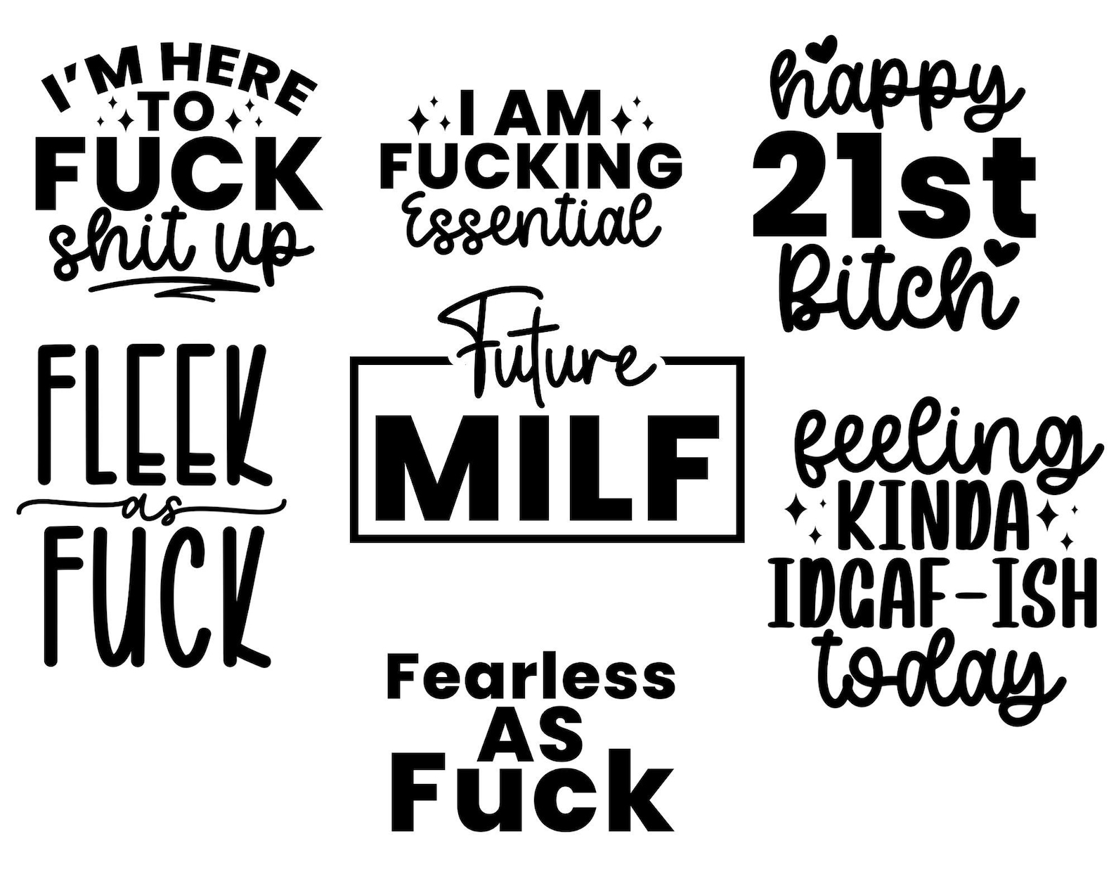 Adult Quotes SVG & PNG Bundle | Funny Adult Quote Design | Sarcastic ...