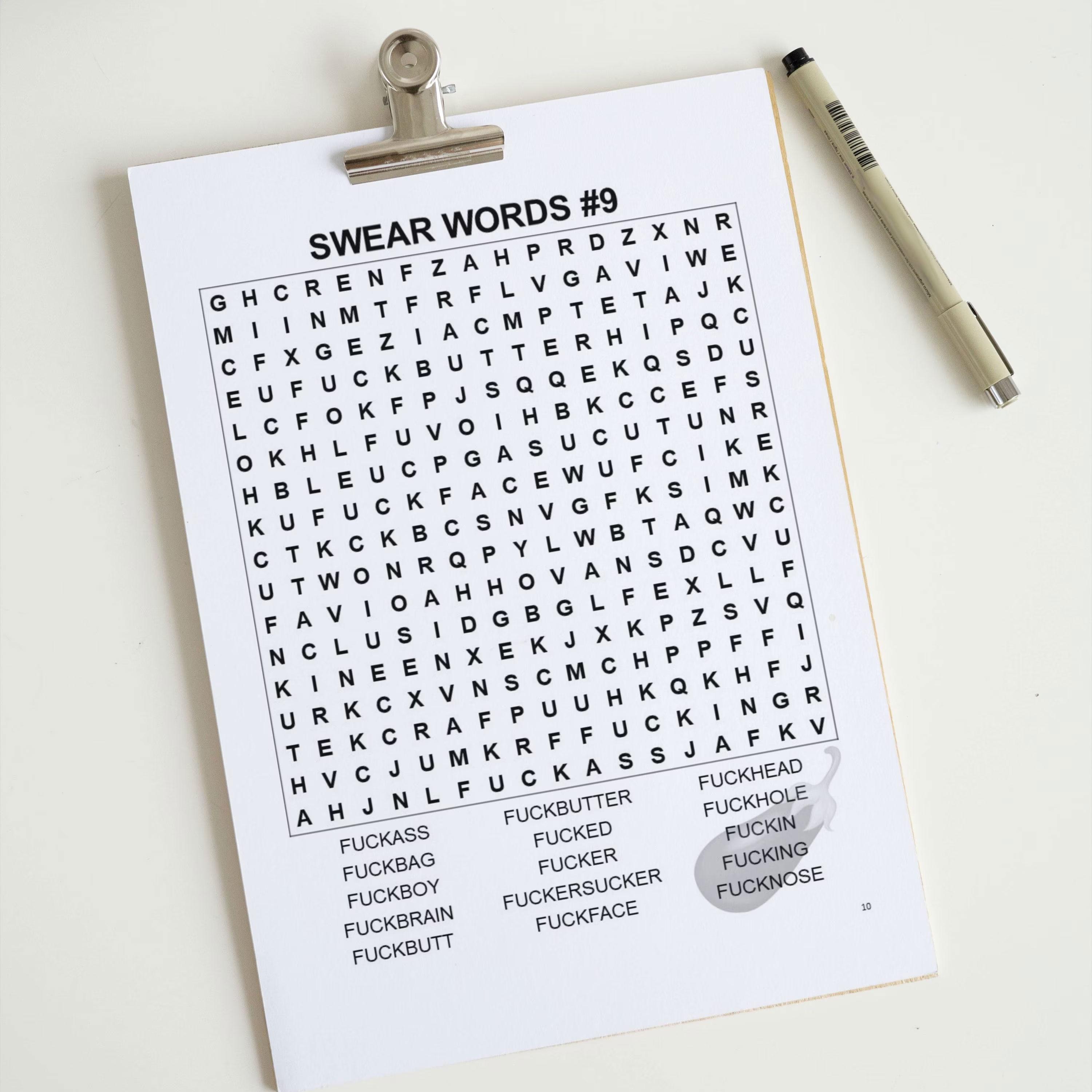 Swear Word Search Puzzle Book, Funny Adult Party Game (PDF Download) - Etsy