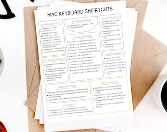 Mac OS Keyboard Shortcuts Printable; Digital Download Printable; Apple ...