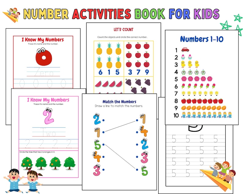 Number Activities Book, Printable PDF Worksheets for Preschool ...