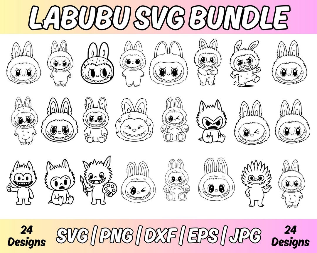 Labubu SVG-Bundle, Labubu Png, Dxf Labubu, Labubu Clipart, Labubu ...