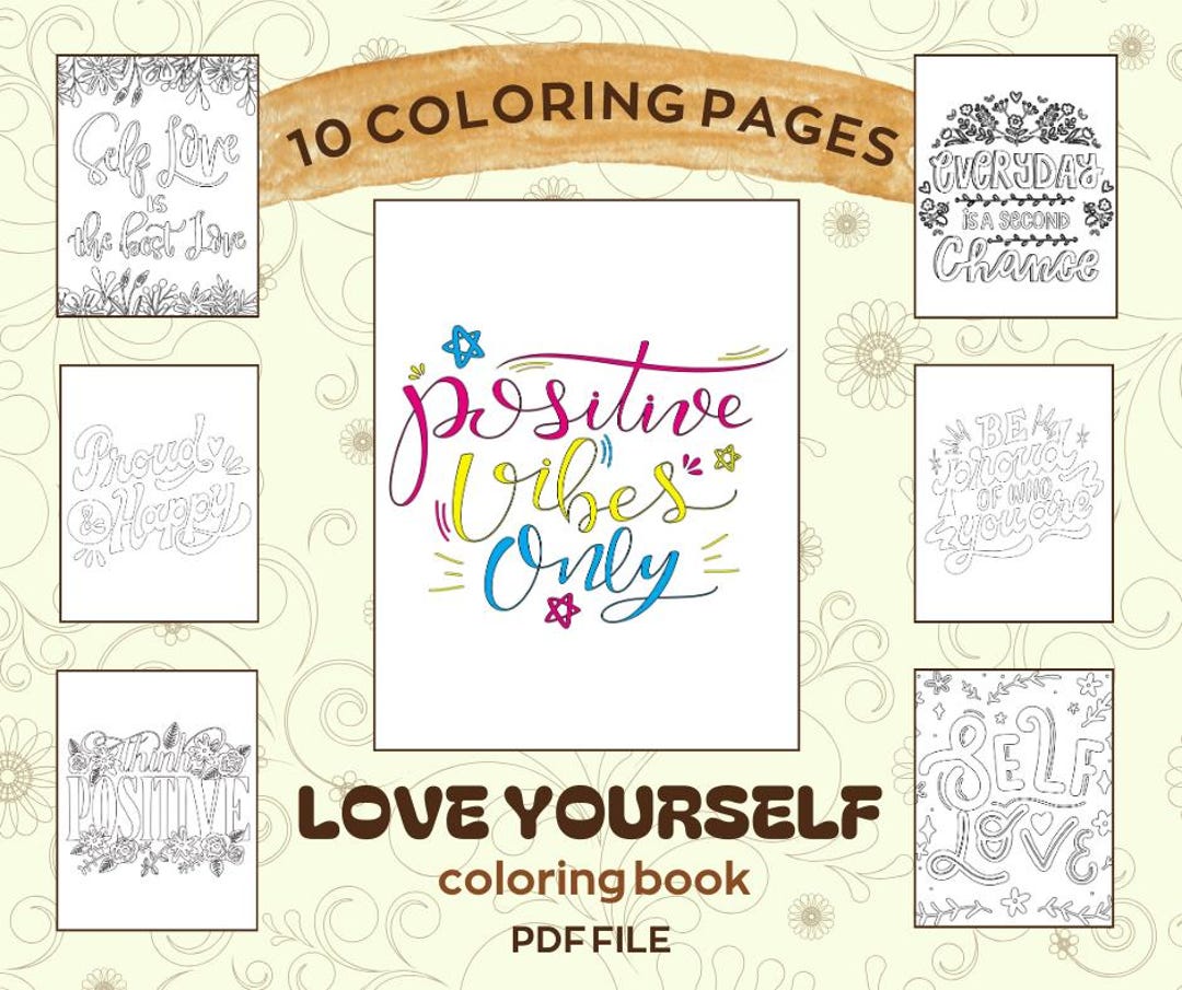 Love Yourself. Mental Health Coloring Book, Book for Children and ...