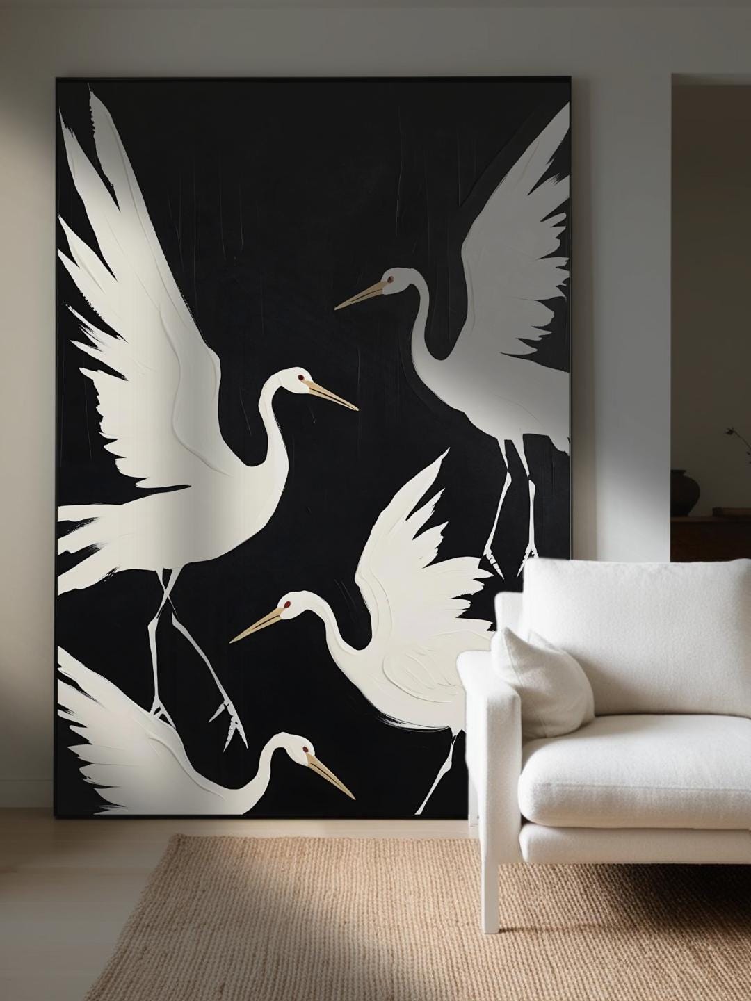 Wabi-sabi Crane Wall Art - Japandi Digital Download, Japandi Decor ...