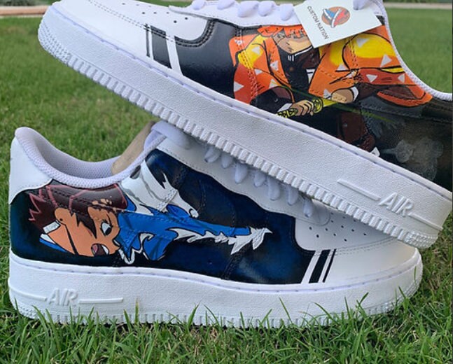 Demon Slayer Tanjiro & Zenitsu Themed Custom Shoes Unique Sneakers ...