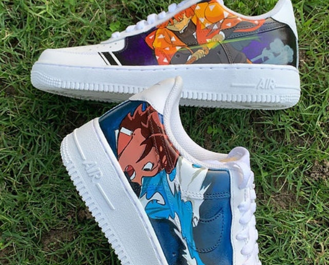 Demon Slayer Tanjiro & Zenitsu Themed Custom Shoes Unique Sneakers ...