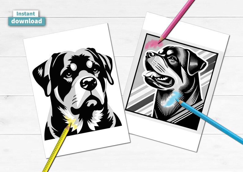 Printable Coloring Pages / Rottweiler / Dogs / Dog Breeds / Creativity ...