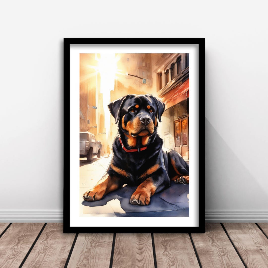 Rottweiler Poster I Printable Watercolor Style Poster, New York ...