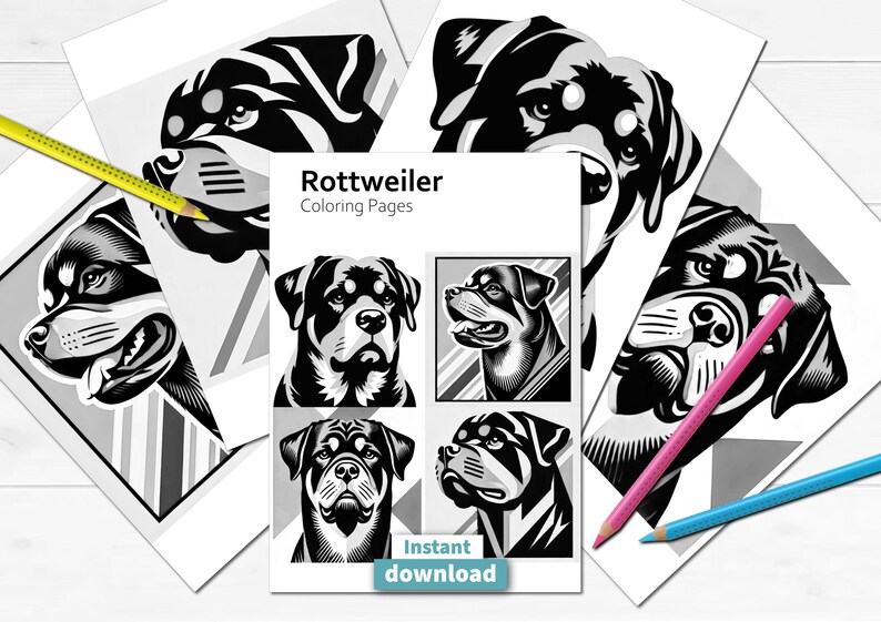 Printable Coloring Pages / Rottweiler / Dogs / Dog Breeds / Creativity ...