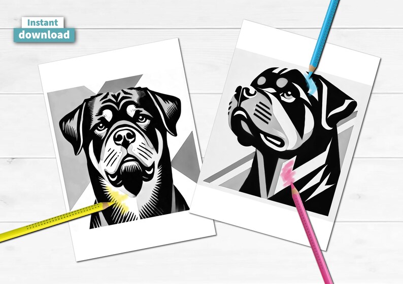Printable Coloring Pages / Rottweiler / Dogs / Dog Breeds / Creativity ...