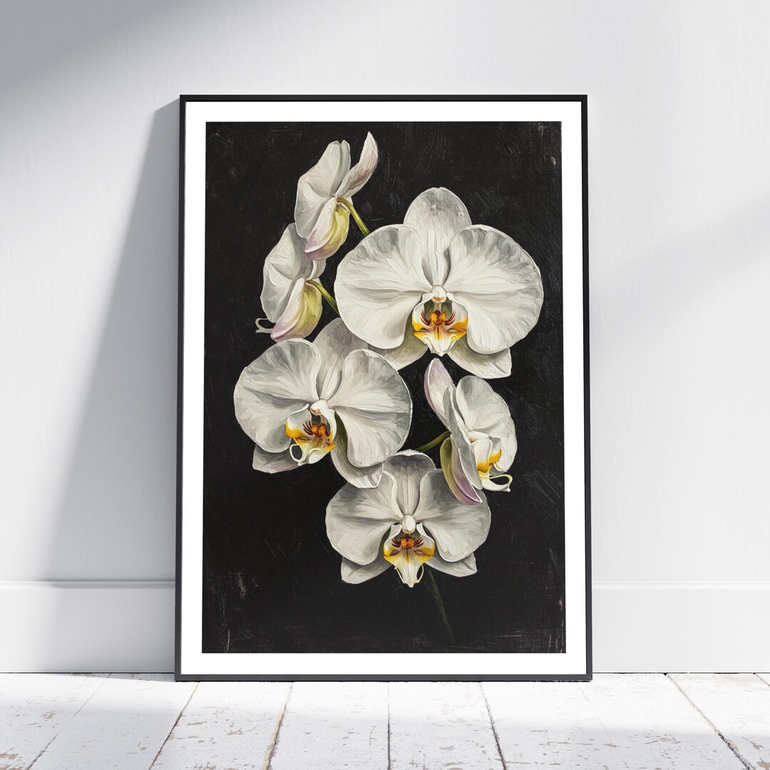 Orchid Poster I Botanical Poster, Vintage Art, Digital Art, Flower Wall ...