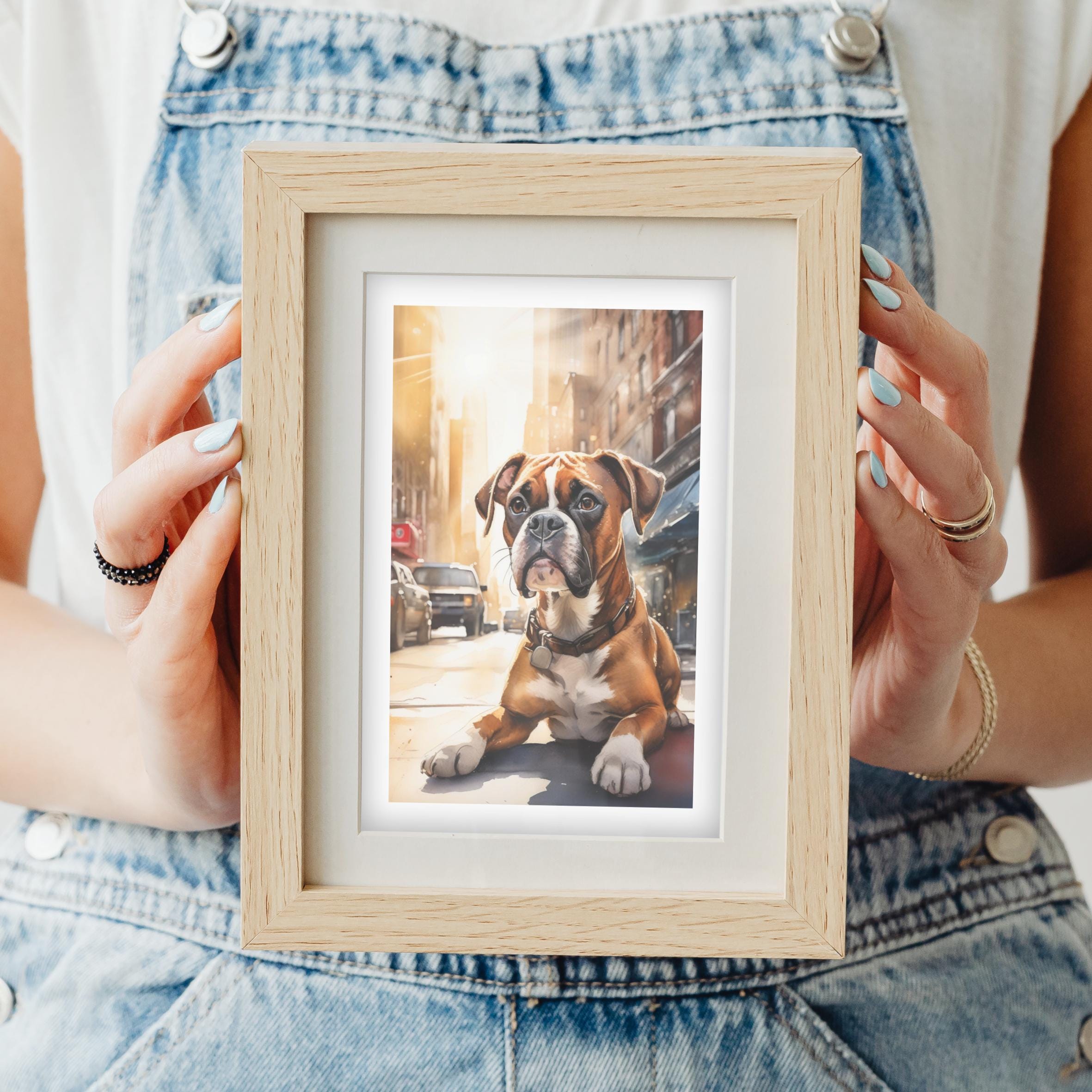 Boxer Dog Poster I Printable Watercolor Style Poster, New York, Digital ...