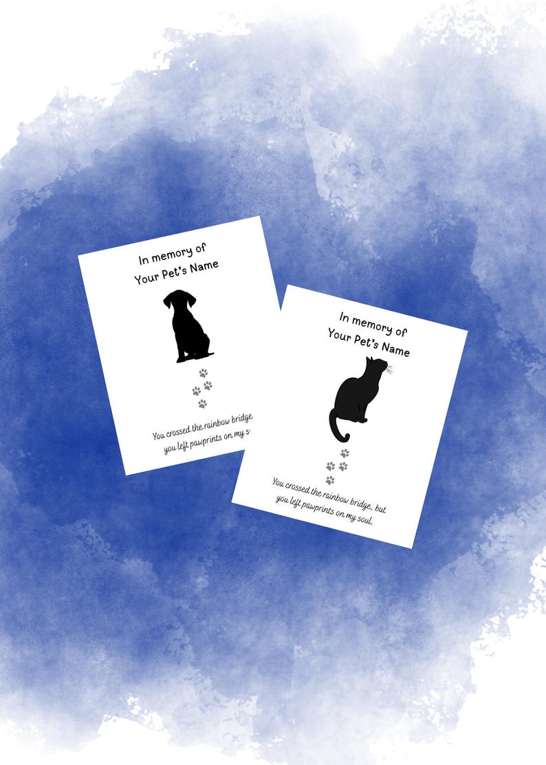 Editable Pet Loss Sympathy Card - Printable Digital Download, Pet ...