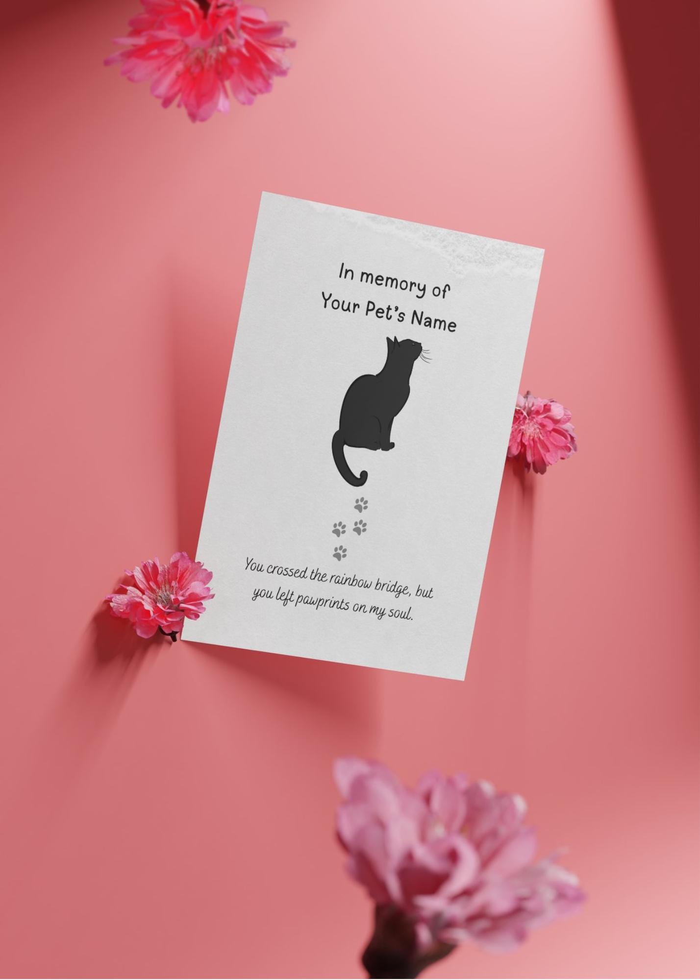 Editable Pet Loss Sympathy Card - Printable Digital Download, Pet ...