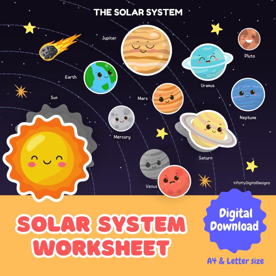 Solar System Worksheets for Toddlers, Preschool & Kindergarten Learning ...