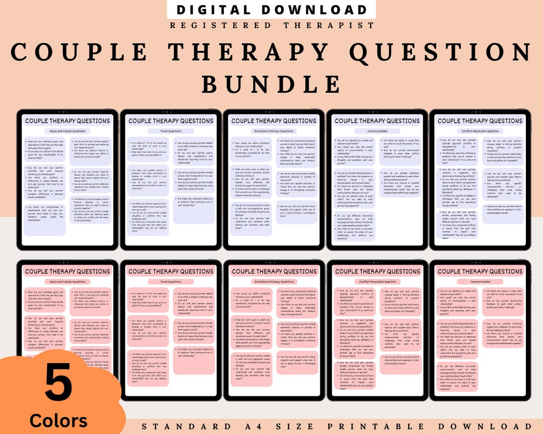 Couples Therapy Questions, Marriage Counseling Session Questions ...