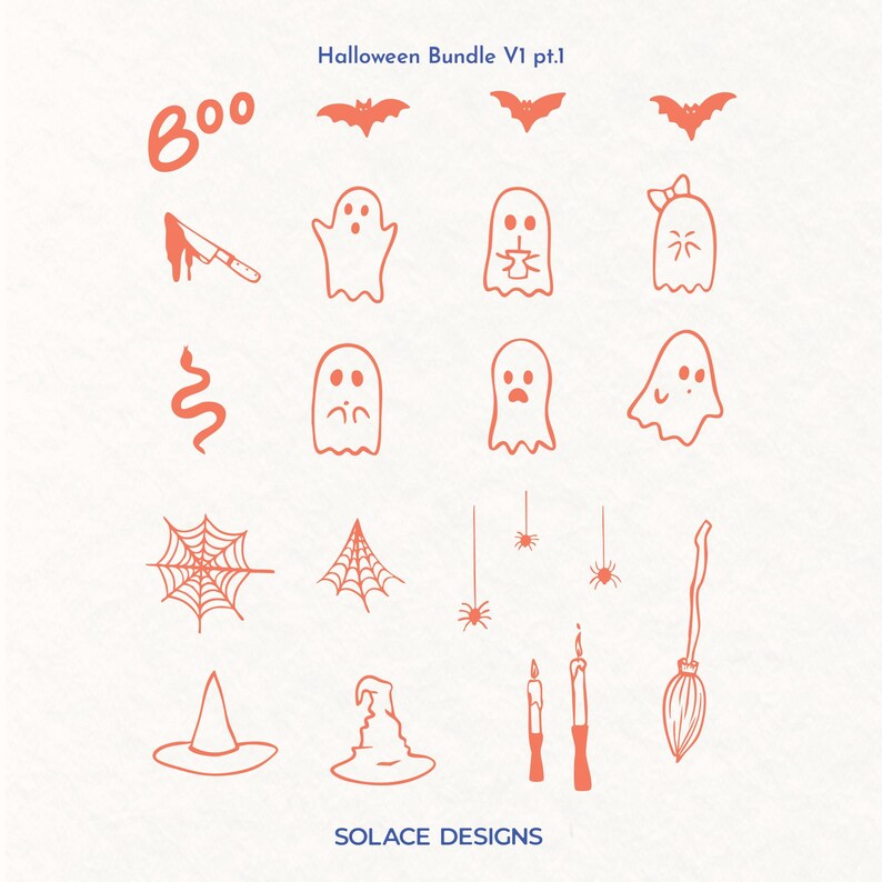 Halloween Volume 1 Bundle for Commercial Use | Clip Art | Hand Drawn ...