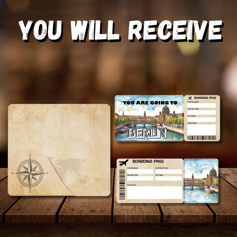Surprise Berlin Trip Ticket – Editable Boarding Pass (digital Download ...
