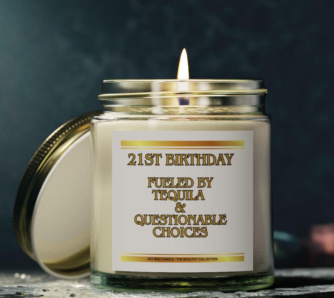 21st Birthday Funny Candle Fueled by Tequila, Funny Celebration Scented ...