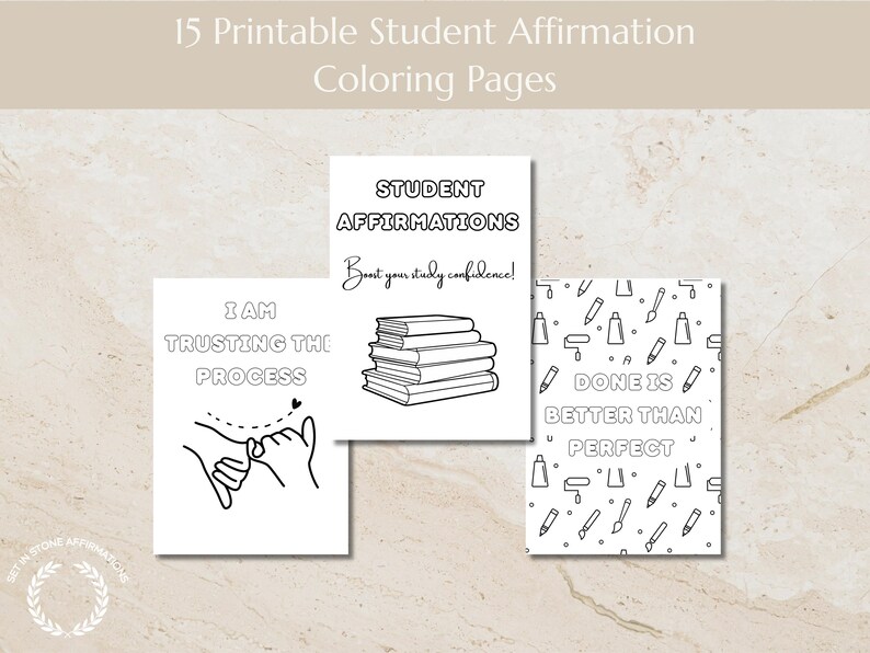 Student Digital and Printable Positive Affirmation Colouring Pages (PDF ...