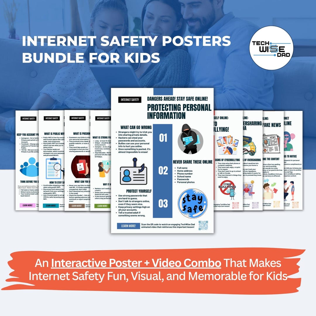 Internet Safety Posters Bundle for Kids | 8.5" X 11" Digital Download ...