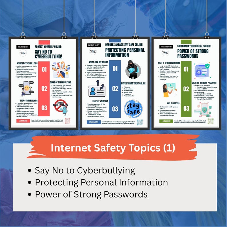 Internet Safety Posters Bundle for Kids | 8.5" X 11" Digital Download ...