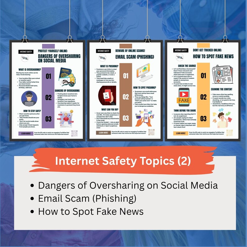 Internet Safety Posters Bundle for Kids | 8.5" X 11" Digital Download ...