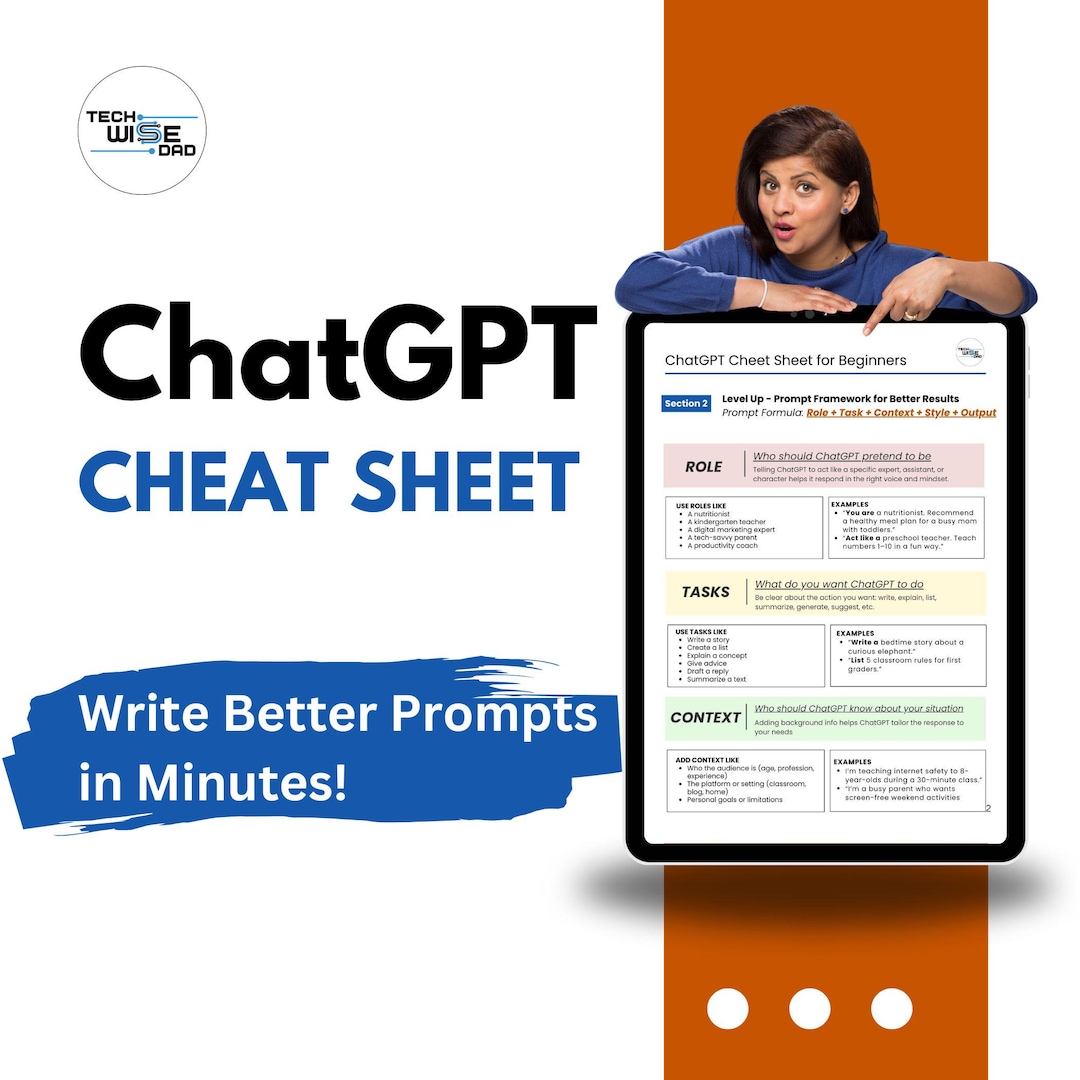 Chatgpt Cheat Sheet | Chatgpt Prompt Guide & Tip Sheet - Etsy