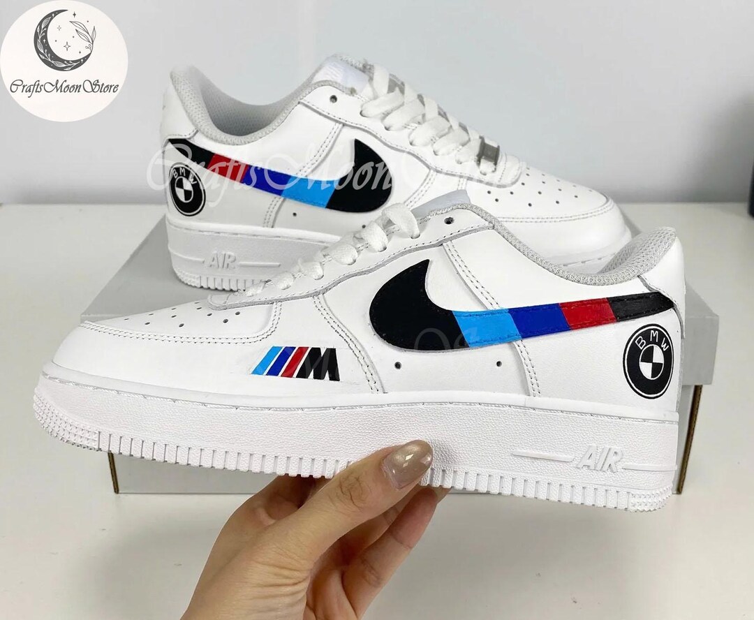 Custom BMW Logo AF1 Sneakers, Air Force 1 Hand-painted, Personalized ...