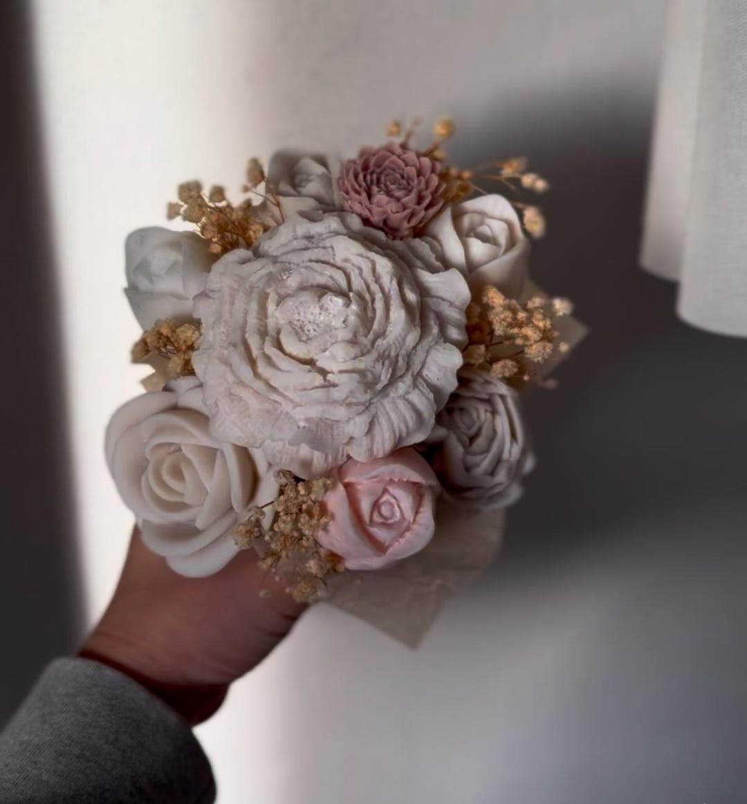 Scented Candle Flower Bouquet - Etsy