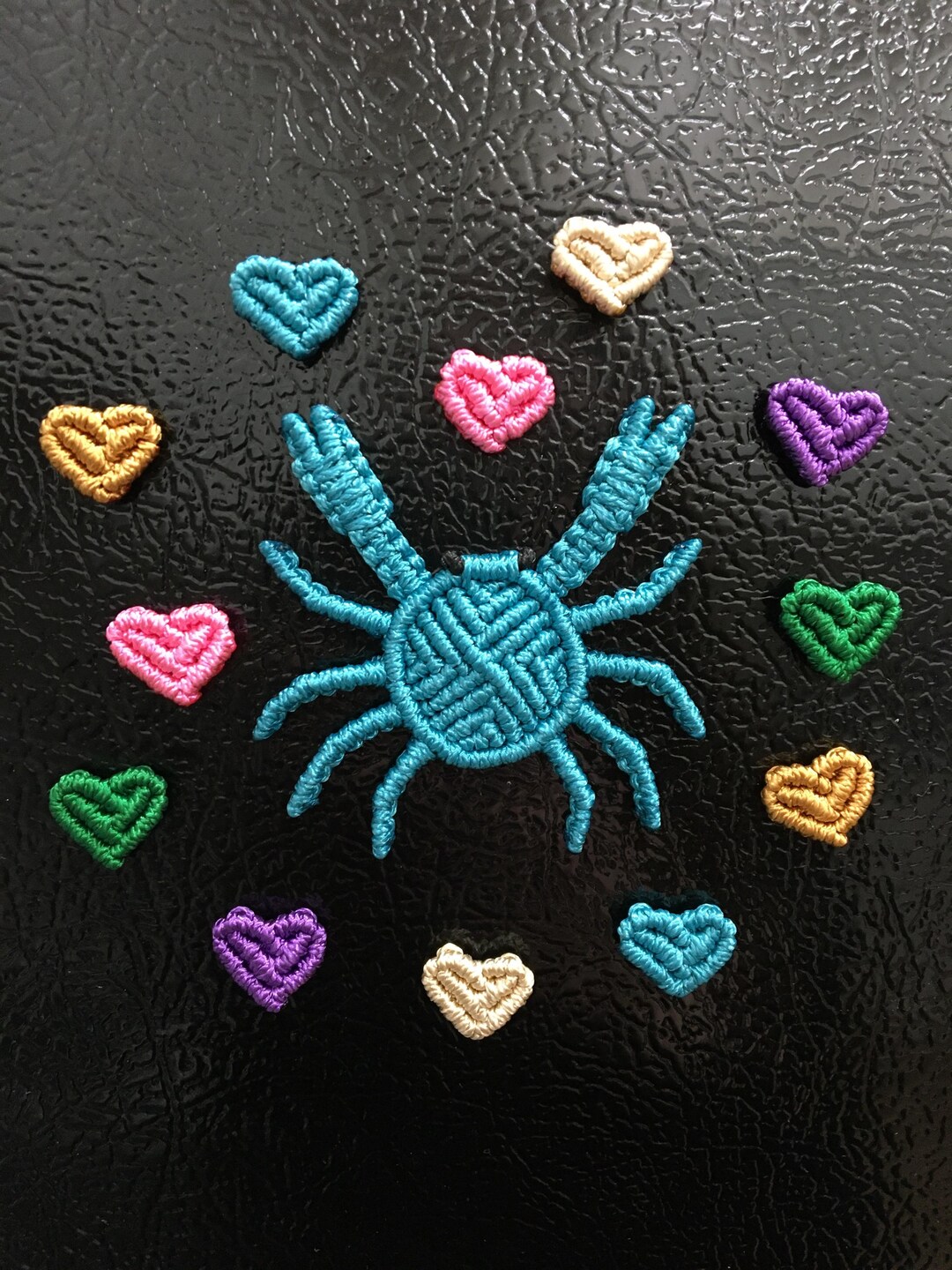 Sweethearts • Tiny Heart Magnets • Mini Macrame Fridge and Office ...