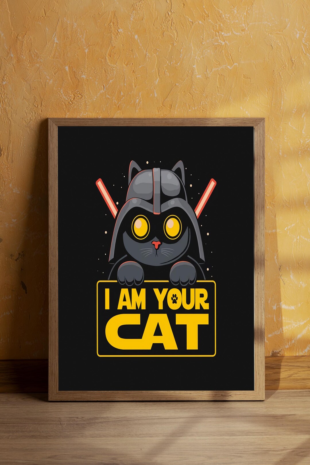 Darth Meowder Print, Cat Vader Wall Art, Star Wars Cat Decor - Etsy