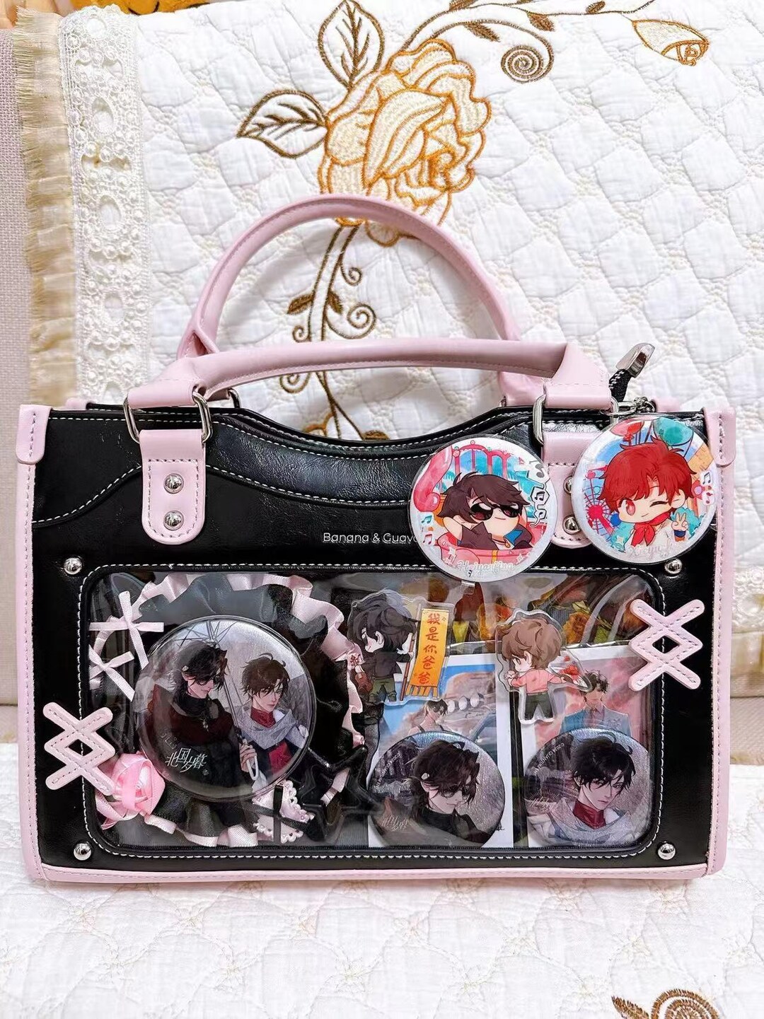 Kawaii Ita Bag for Anime Merch, Clear Display Bag, Pin Badge Tote ...