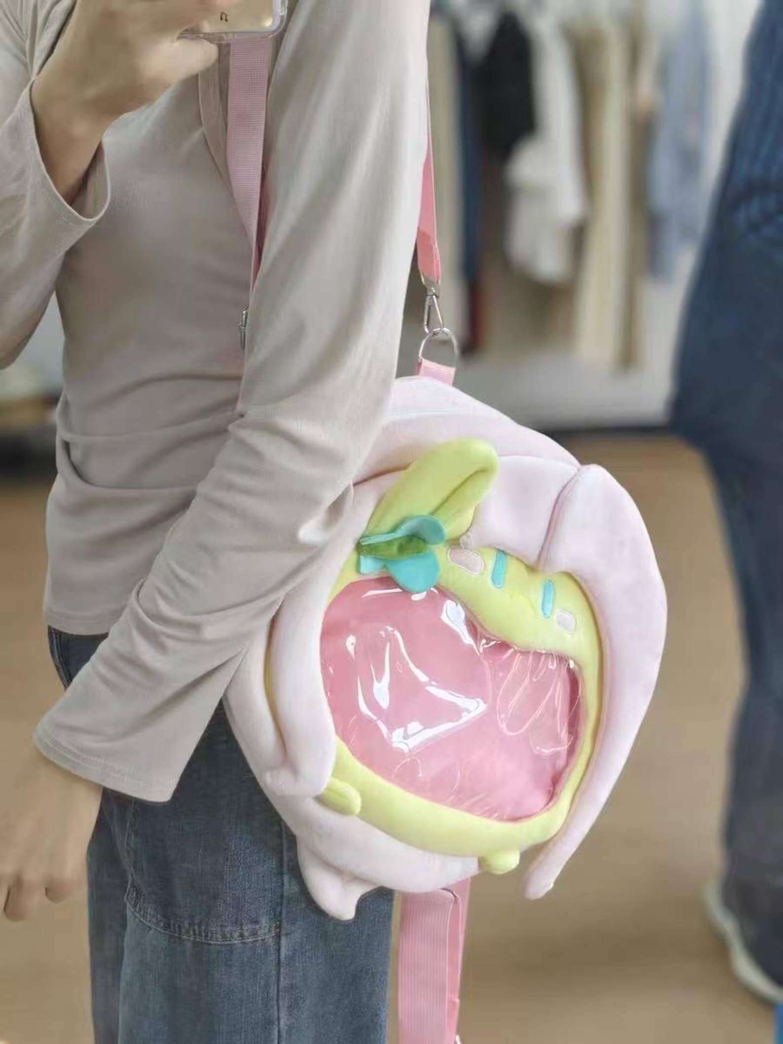 My Little Pony Fluttershy Transparent Bag Plush Backpack Cute Shoulder ...