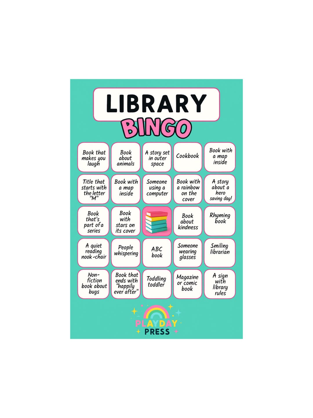 Library Bingo Scavenger Hunt Printable Game for Kids | Fun Indoor ...