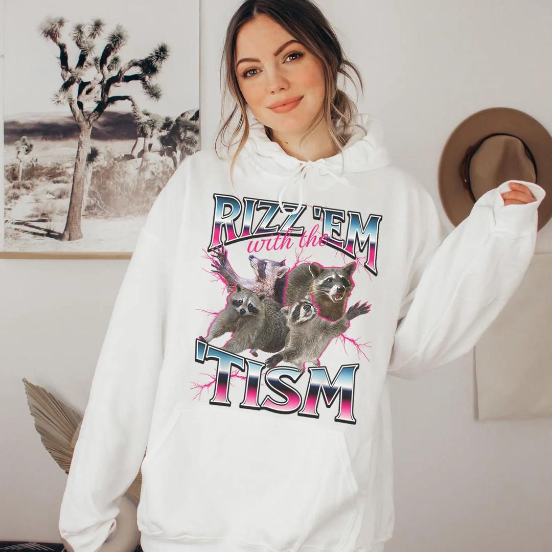 Rizz Em With the Tism – Inspired Autistic Raccoon Digital PNG, Autism ...