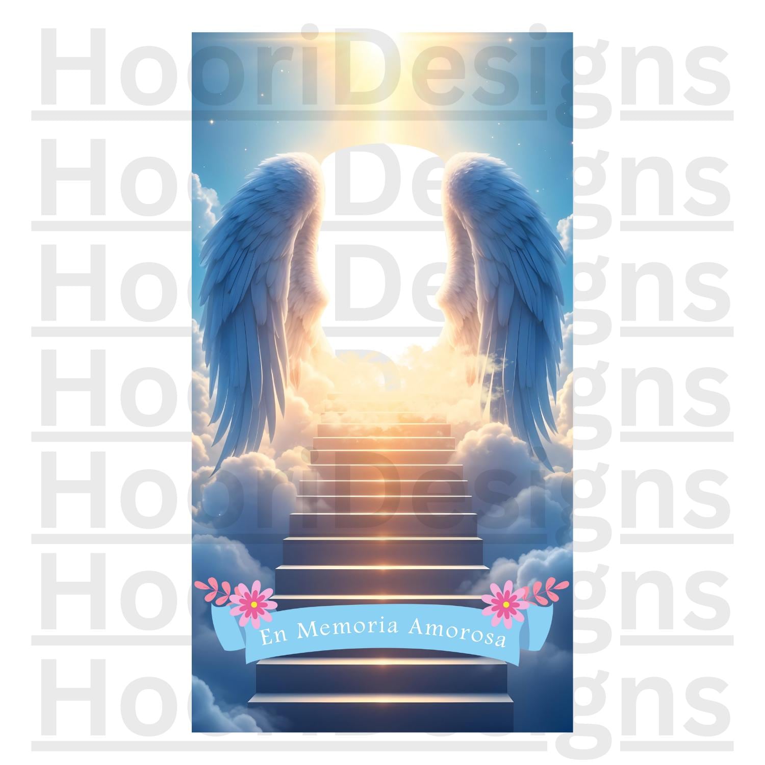 In Loving Memory PNG, in the Clouds Memorial Candle Template, Blue ...