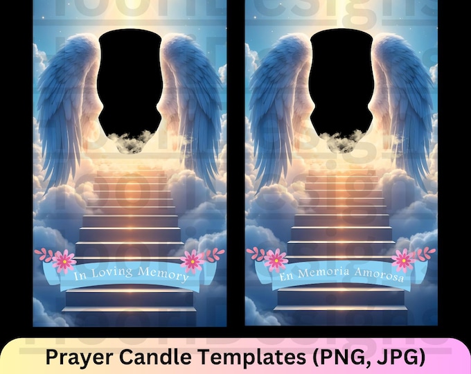 In Loving Memory PNG, in the Clouds Memorial Candle Template, Blue ...