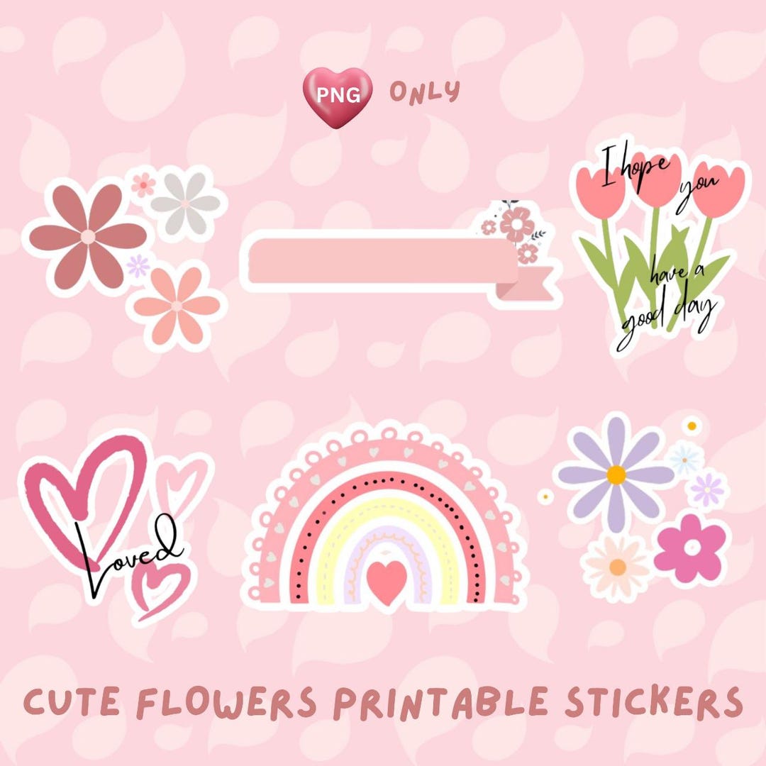 Cute Stickers Printable PNG, Inspirational Quote Stickers PNG, Print ...