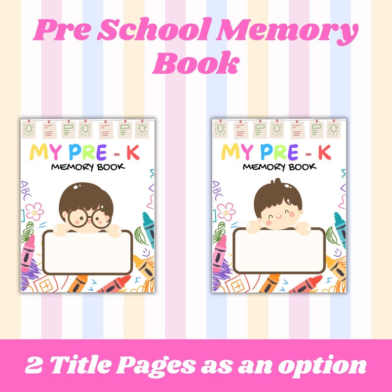 Preschool Memory Book Printable | Pre-k Graduation Keepsake | Digital ...